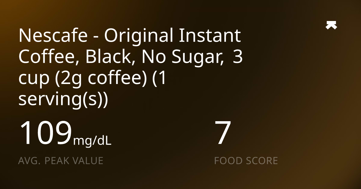 Nescafe - Original Instant Coffee, Black, No Sugar, 3 cup (2g coffee ...