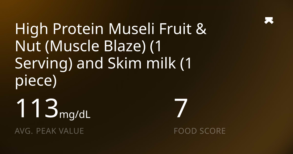 High Protein Museli Fruit & Nut (Muscle Blaze) (1 Serving) and Skim ...