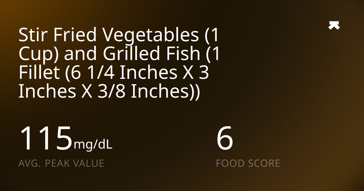 Stir Fried Vegetables (1 Cup) and Grilled Fish (1 Fillet (6 1/4 Inches ...