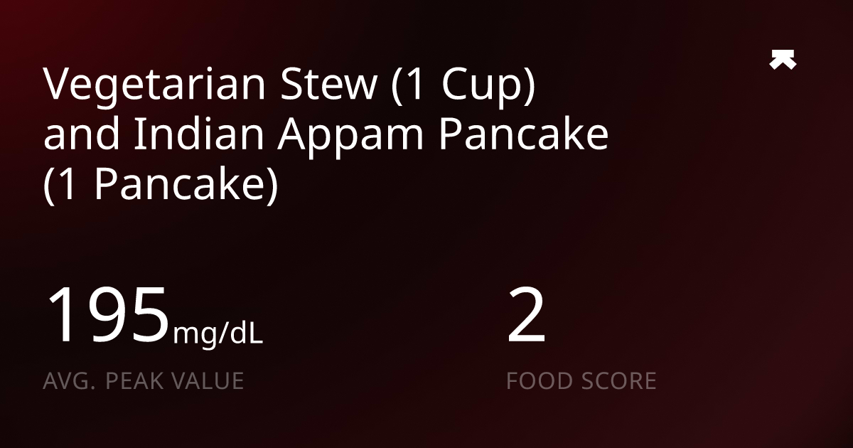 Vegetarian Stew (1 Cup) and Indian Appam Pancake (1 Pancake) | Glucose ...